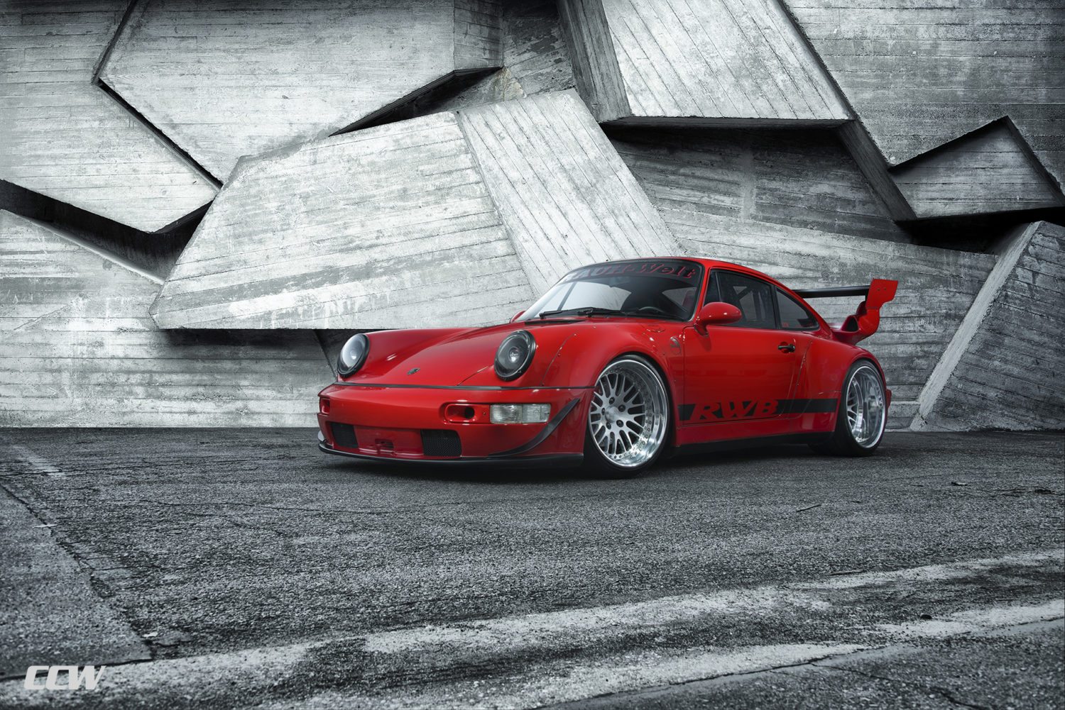 Red RWB Porsche 964 - CCW Classic 2 Forged Wheels - CCW Wheels