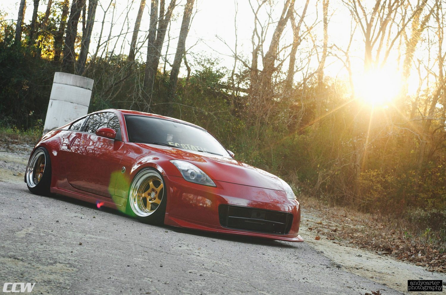Red Nissan z34 350z - CCW LM5T Forged Wheels - CCW Wheels
