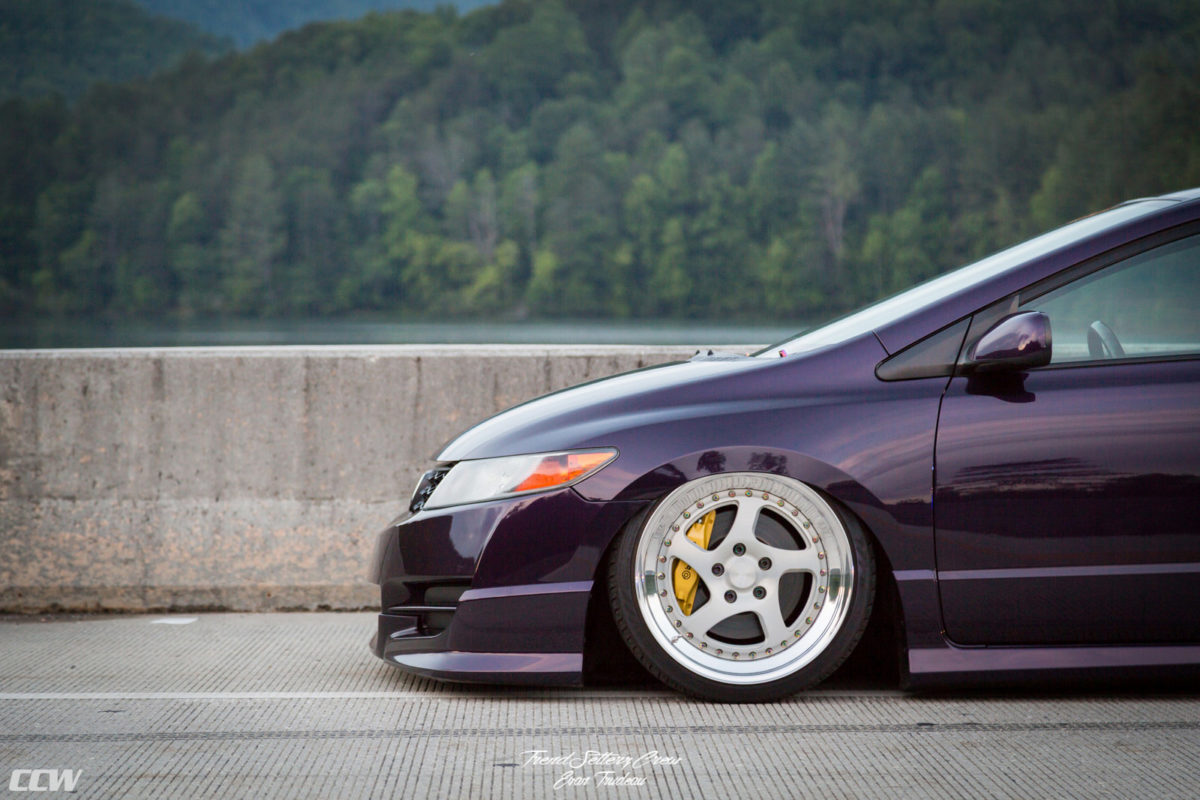 Dark Purple Honda Civic - CCW LM5T Three-Piece Forged Wheels