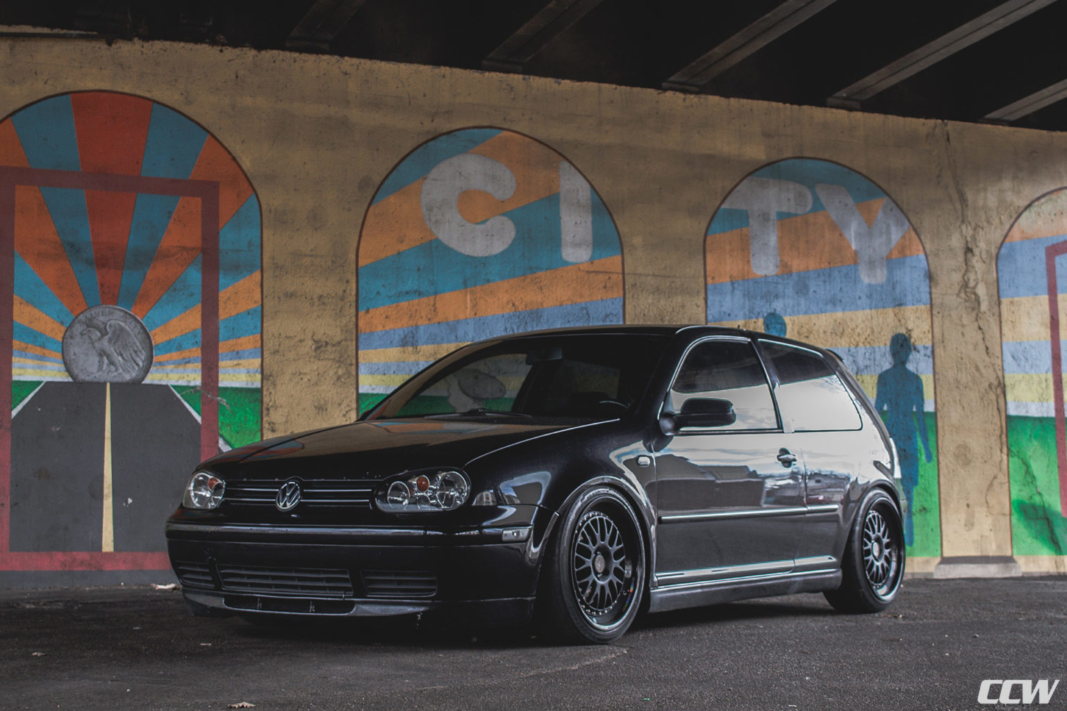 Black Volkswagen MK4 GTI - CCW LM20 Wheels in Matte Black w Gloss Black ...