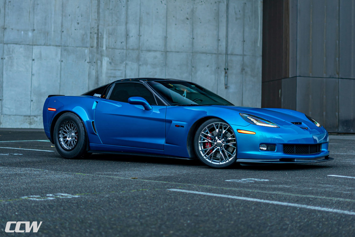 Blue Chevrolet C6 Z06 Corvette - Polished CCW Classic Beadlock Wheels ...